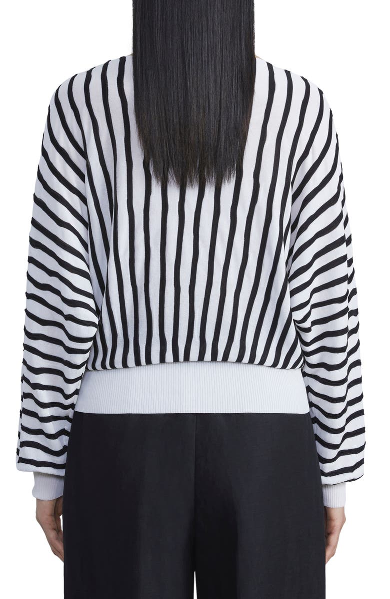 Lafayette 148 New York Irregular Stripe Silk Crepe Sweater | Nordstrom