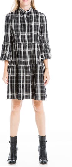MAX STUDIO Plaid 3/4 Sleeve Dress | Nordstromrack