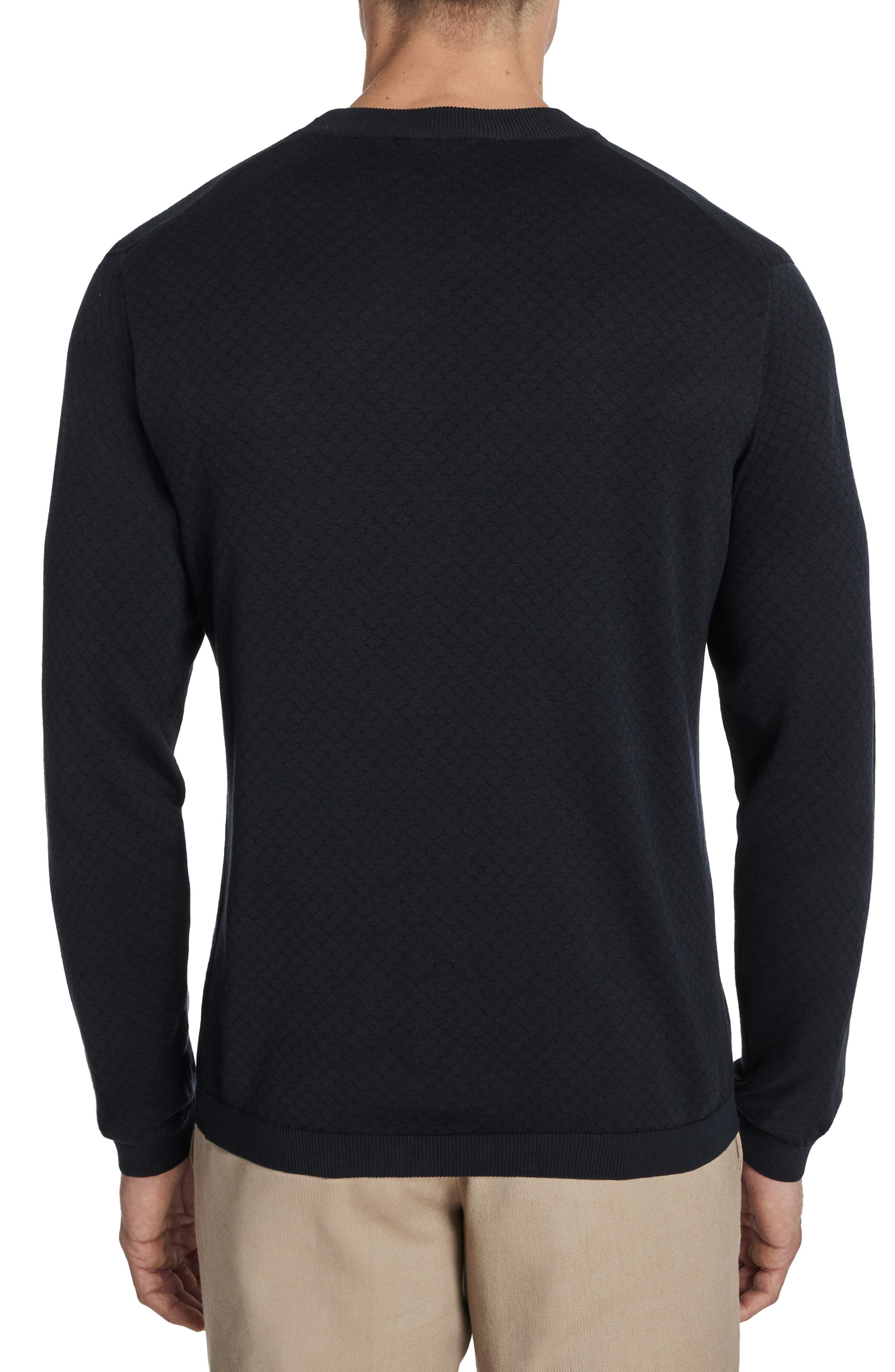 Jack Victor Bartholomew Geo Pattern Cotton & Silk Crewneck Sweater ...