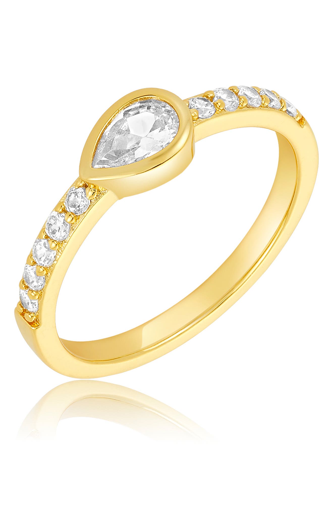 Adornia Pear Cut Sideways Pave Swarovski Crystal Ring | Nordstromrack