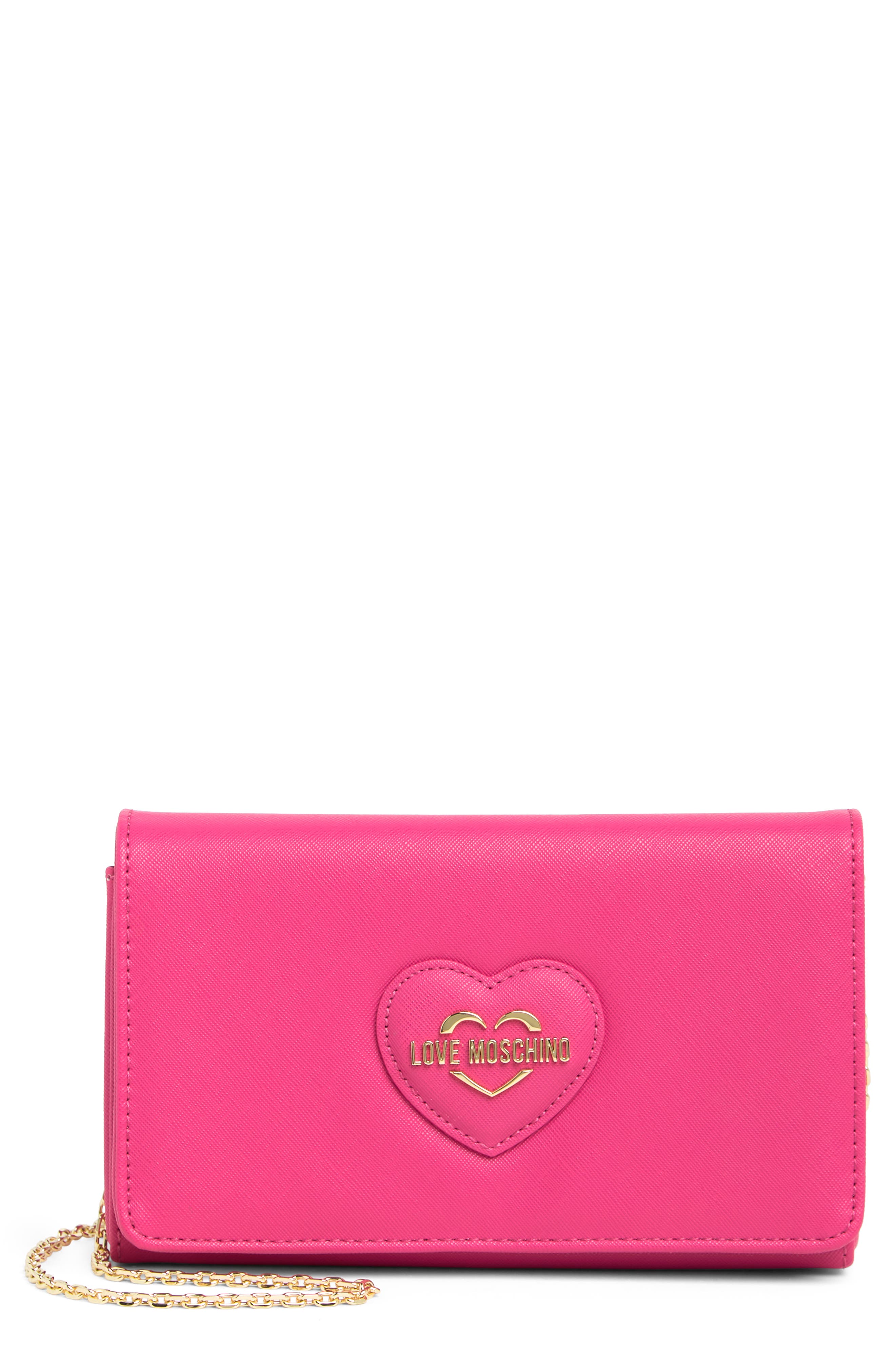 Love Moschino Heart Logo Plaque Flap Crossbody Bag | Nordstromrack