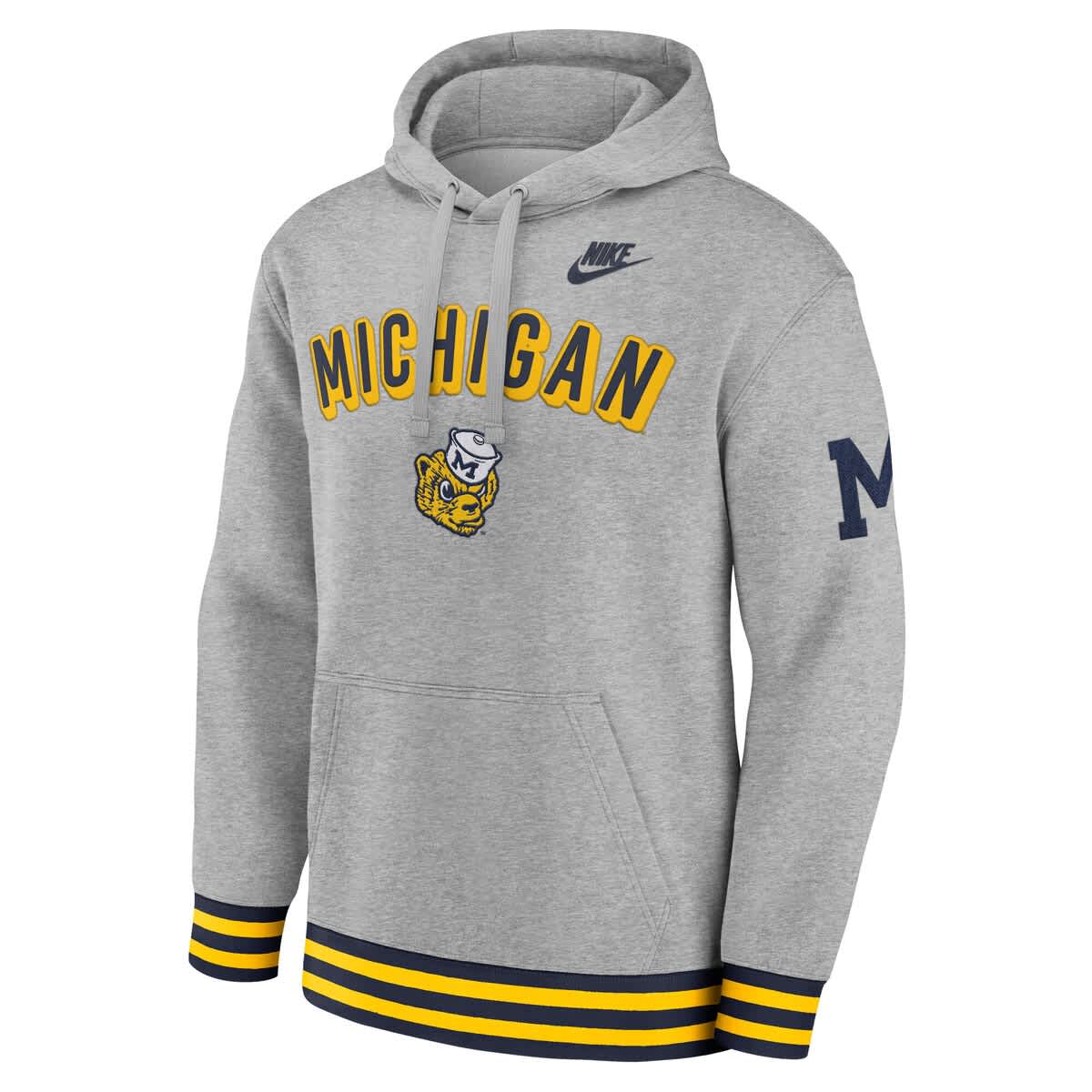Nike Men's Nike Heather Gray Michigan Wolverines Legacy Retro Pullover ...