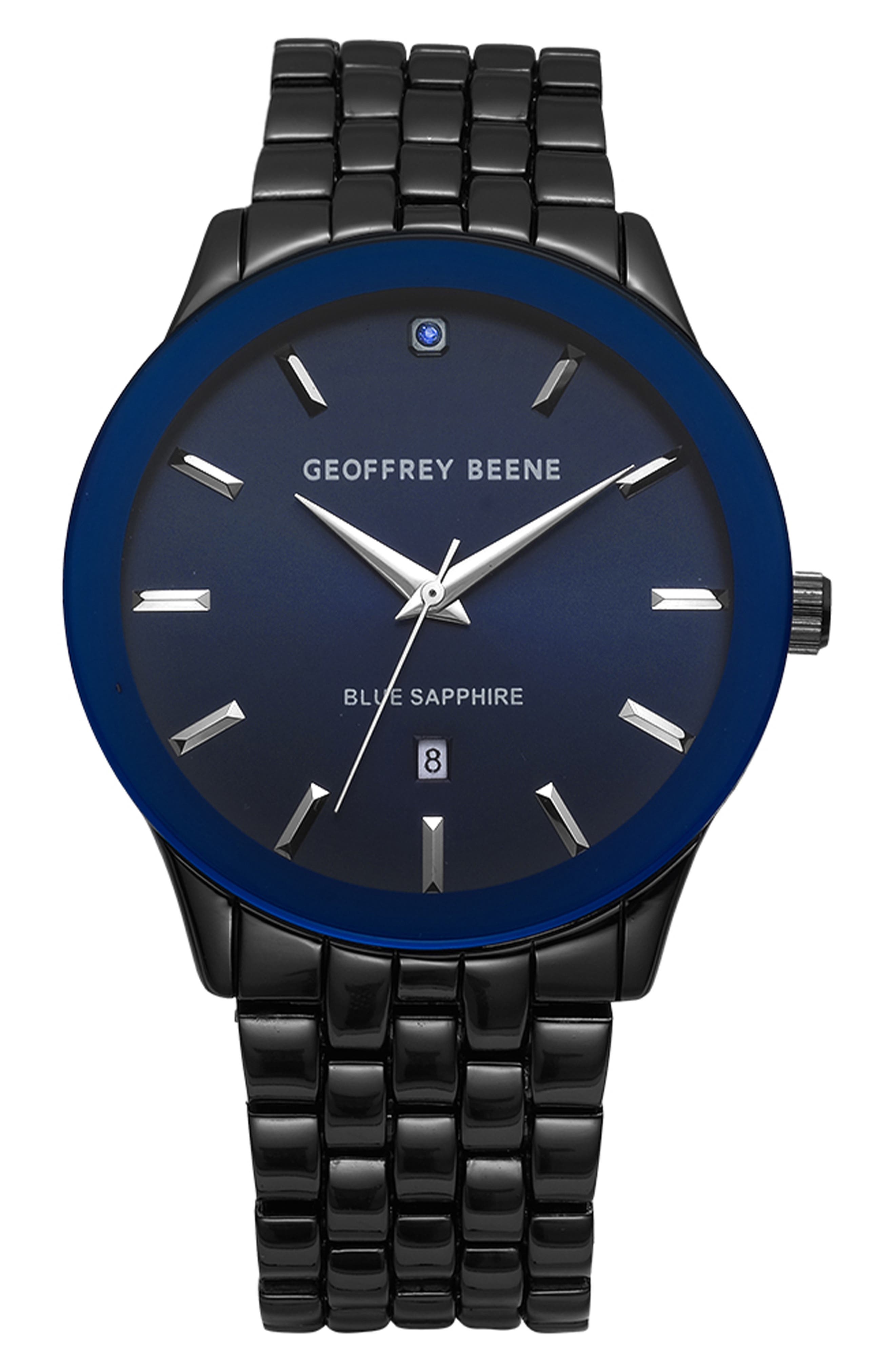 GEOFFREY BEENE Genuine Blue Sapphire Bracelet Watch, 41mm | Nordstromrack
