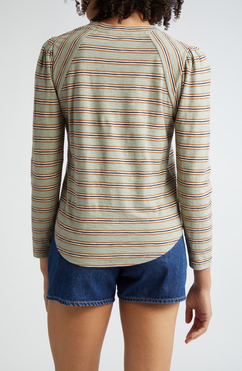 Veronica Beard Mason Stripe Long Sleeve Cotton T-Shirt | Nordstromrack