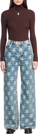SANDRO Starry jacquard jeans | Nordstrom