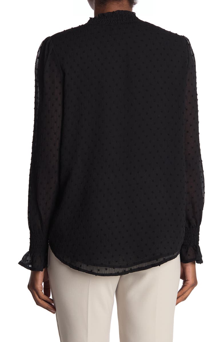 PAPILLON Swiss Dot Mock Neck Blouse | Nordstromrack