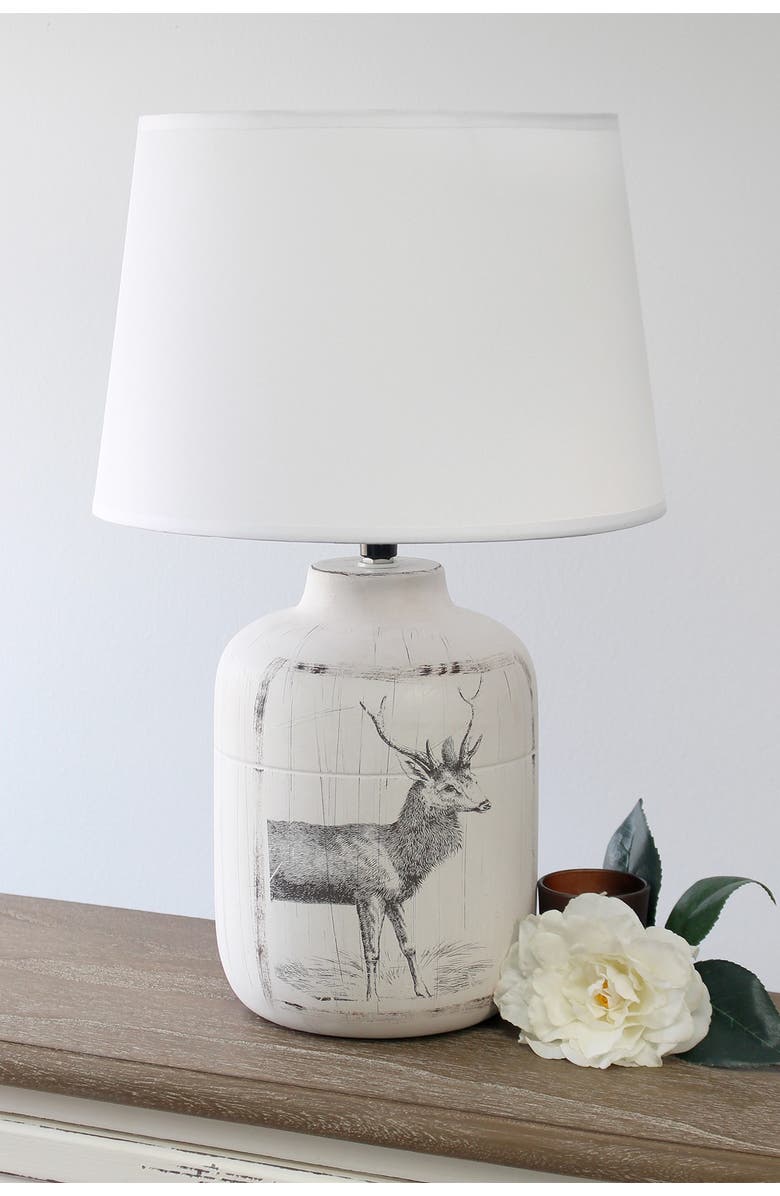 LALIA HOME Rustic Deer Buck Nature Printed Ceramic Farmhouse Accent ...