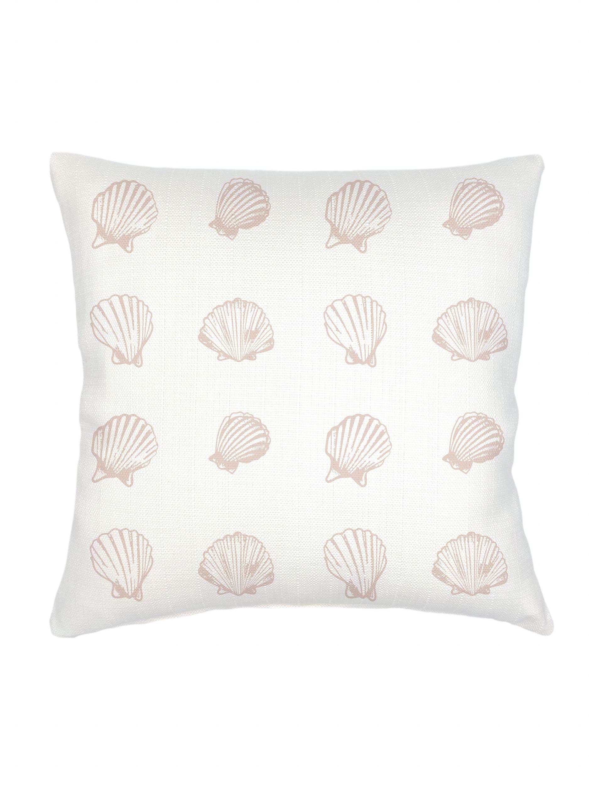 Anaya Saltwater Shell Printed Linen Euro Pillow with Down Insert ...