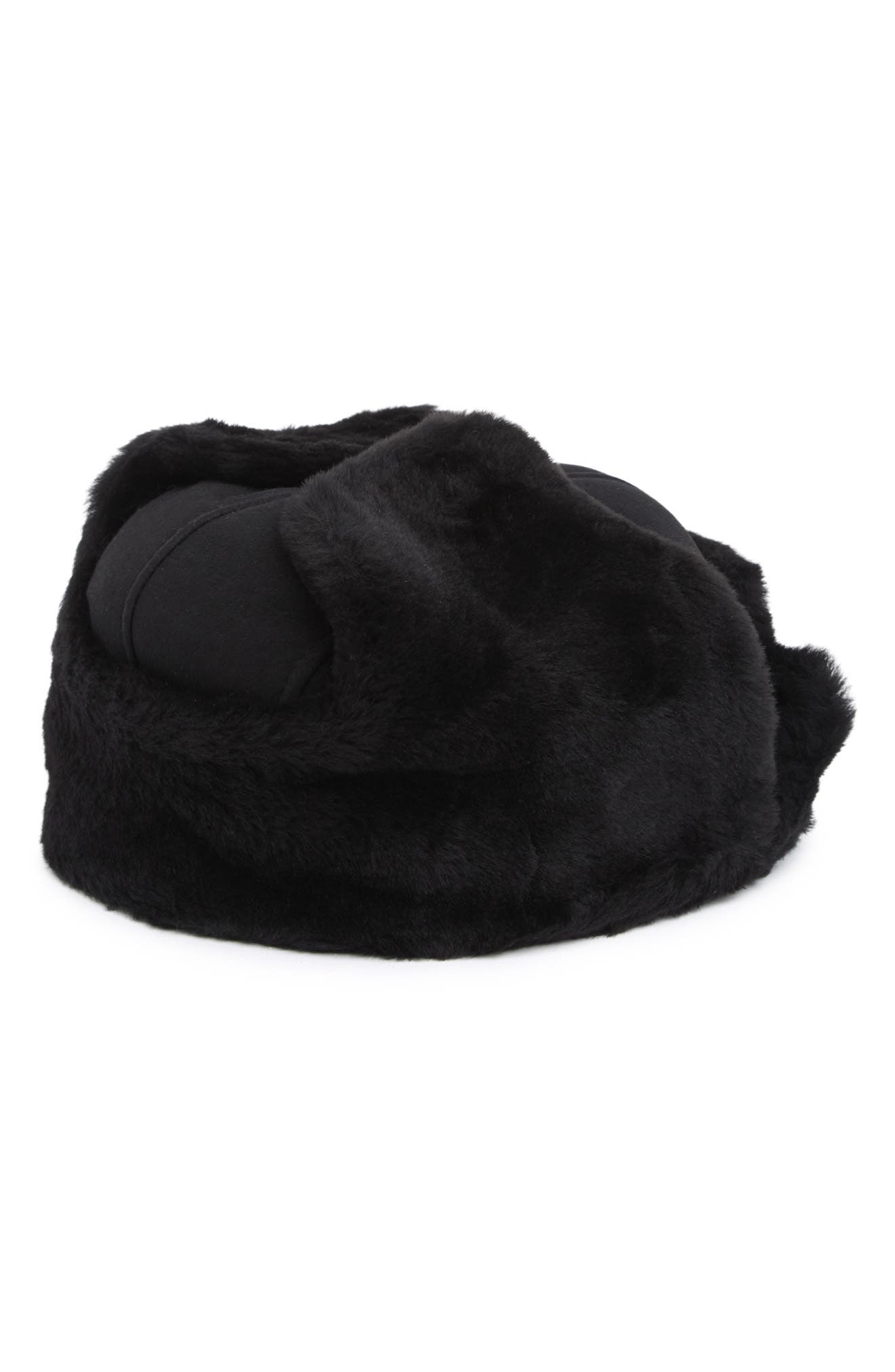 UGG® UGG Suede Genuine Shearling Trapper Hat | Nordstromrack