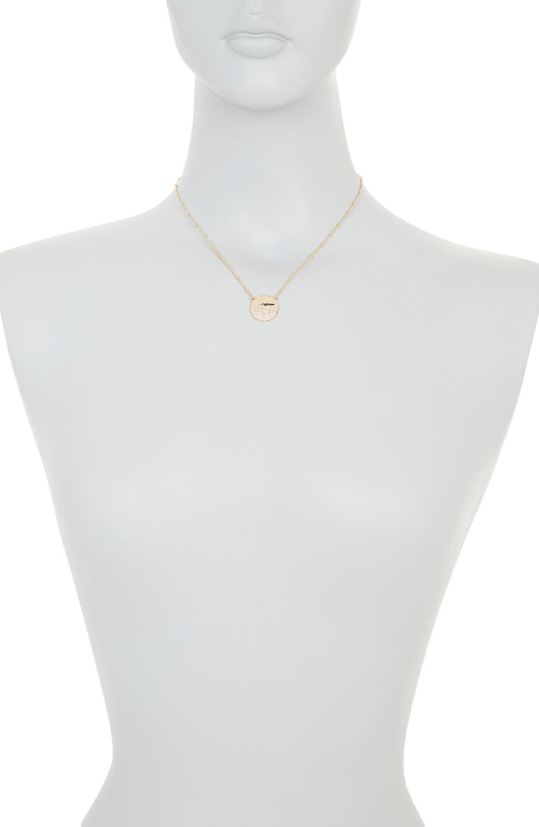 Vince Camuto Gold-Tone Hammer Texture Pavé Crystal Necklace | Nordstromrack
