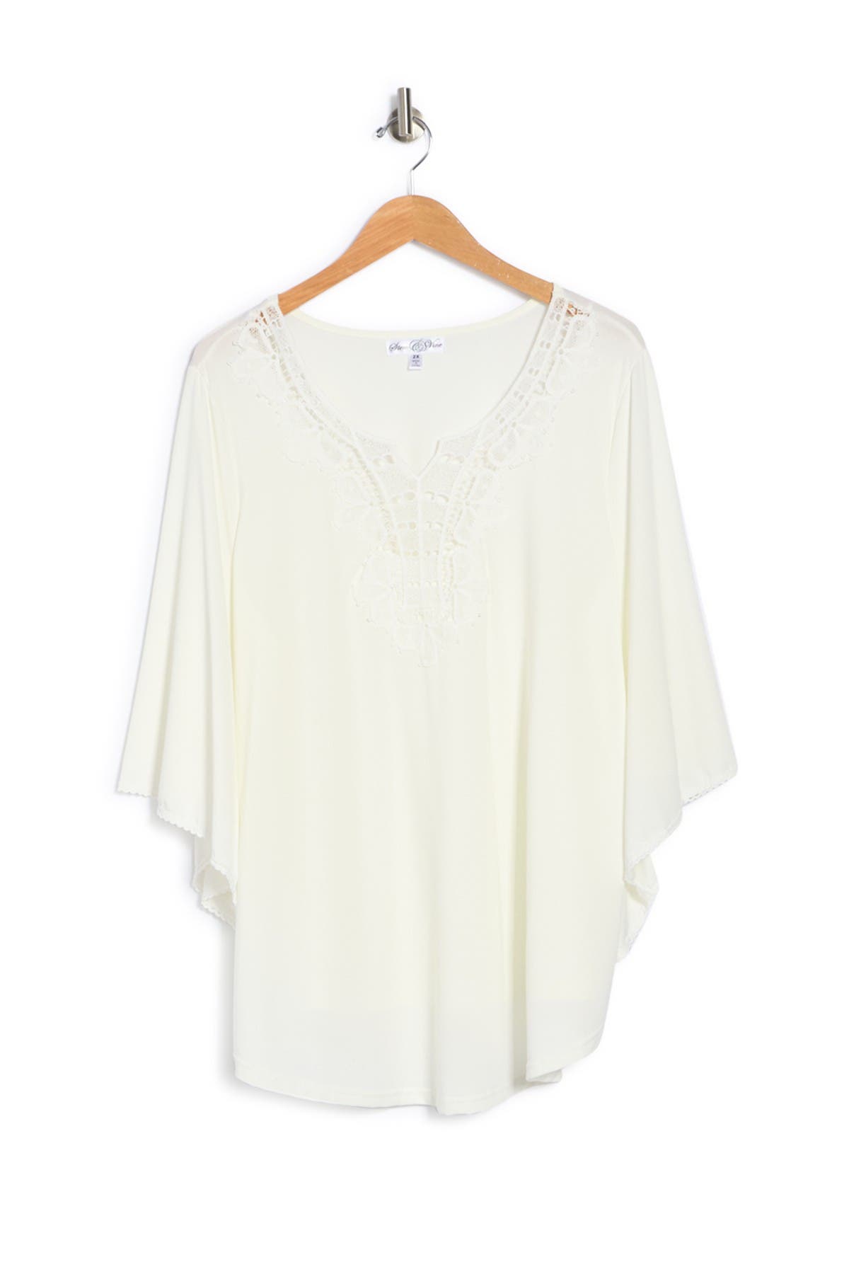 STEM AND VINE Lace Notched Neck Top | Nordstromrack