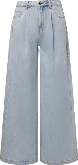 WeWoreWhat High Rise Pleated Nonstretch Wide Leg Jeans | Nordstromrack