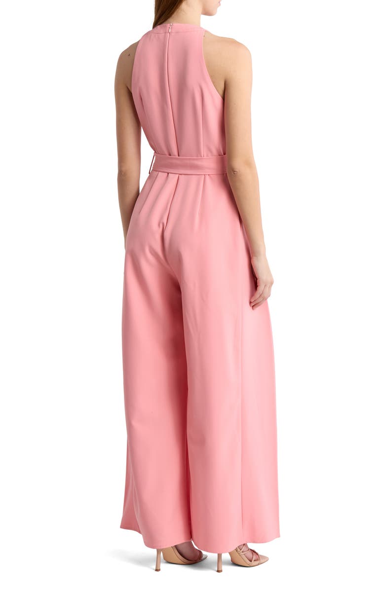 AREA STARS Ronson Pleated Halter Neck Wide Leg Jumpsuit | Nordstromrack