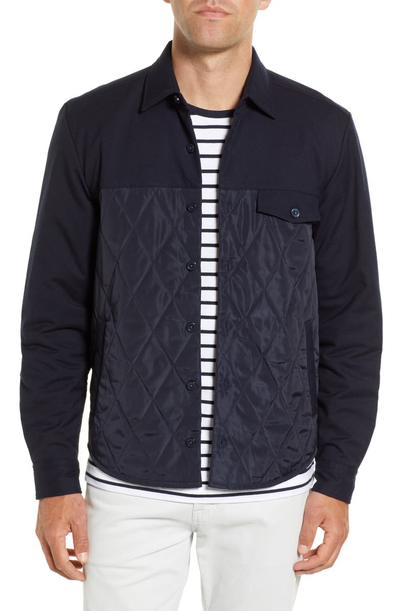 BOSS Mixed Media Button-Up Shirt | Nordstromrack