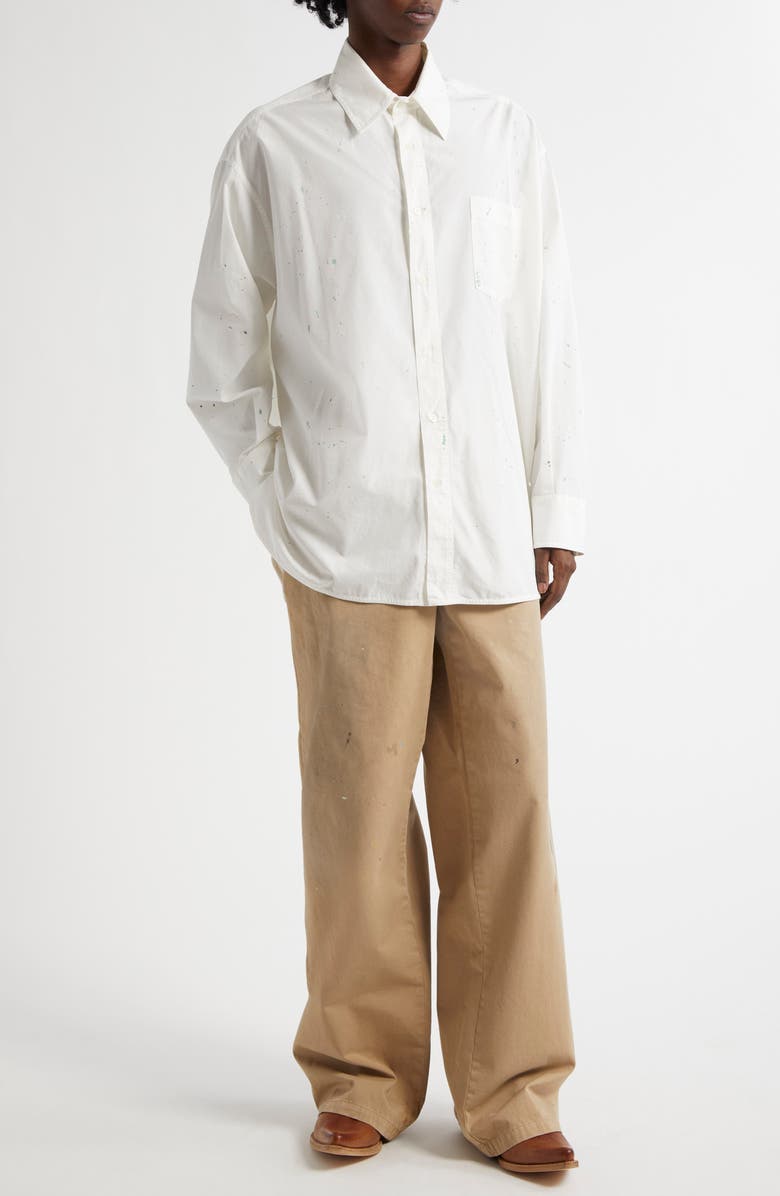 MM6 Maison Margiela Paint Splatter Button-Up Shirt | Nordstromrack
