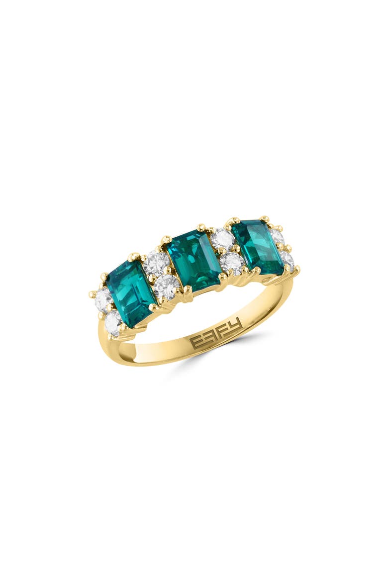 EFFY 14K Yellow Gold Lab Created Gem & Lab Created Diamond Ring - 0 ...