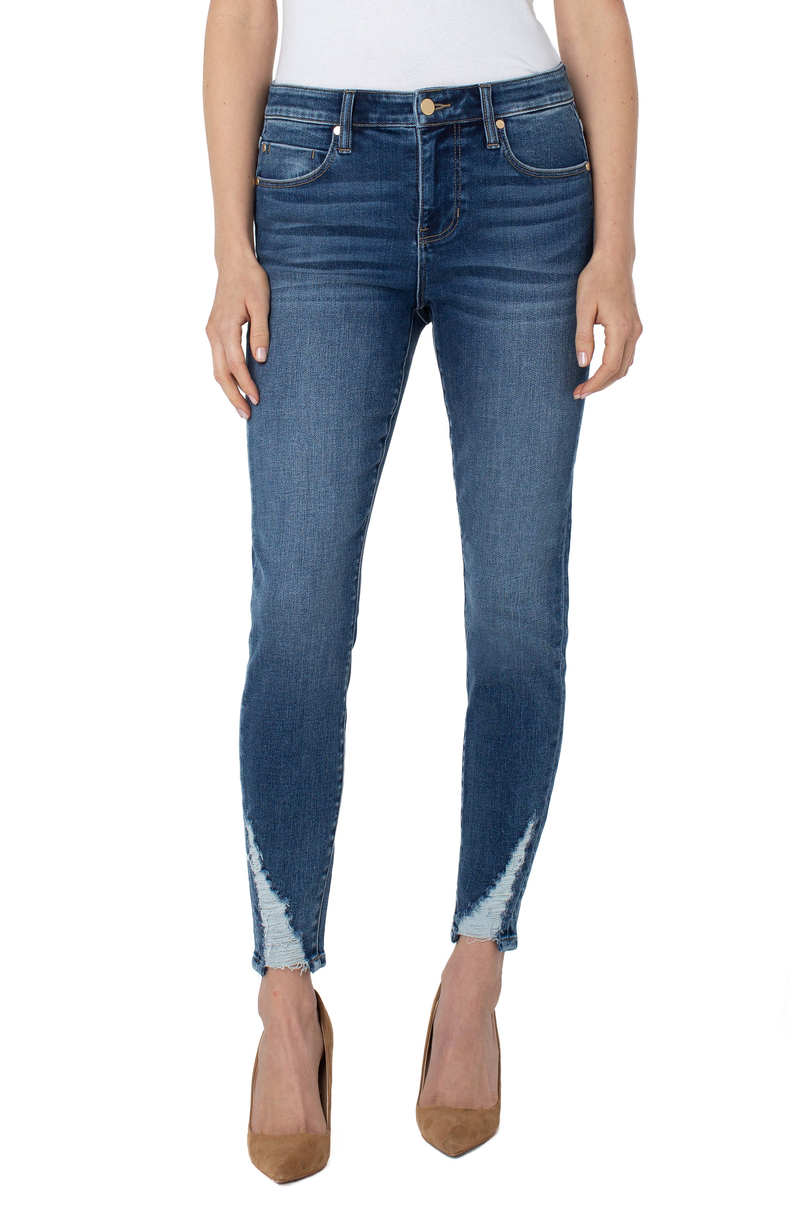 Liverpool Los Angeles Abby Shredded Ankle Skinny Jeans | Nordstrom