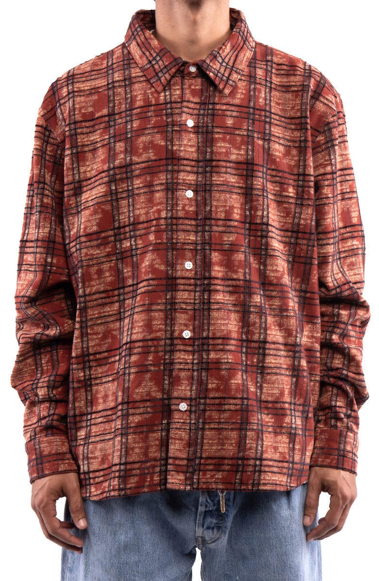 Round Two Plaid Velveteen Button-Up Shirt | Nordstromrack