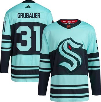 adidas Men's adidas Philipp Grubauer Teal Seattle Kraken Reverse Retro ...