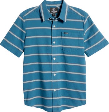 Volcom Sayzon Stripe Short Sleeve Button-Up Shirt | Nordstromrack