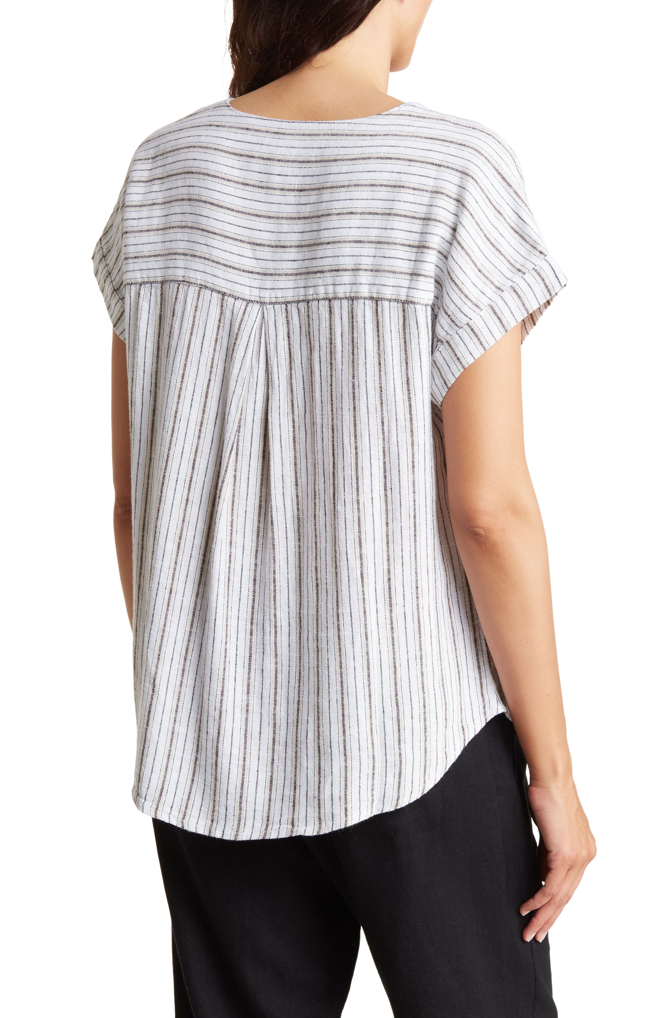 Ellen Tracy V-Neck Linen Blend Shirt | Nordstromrack