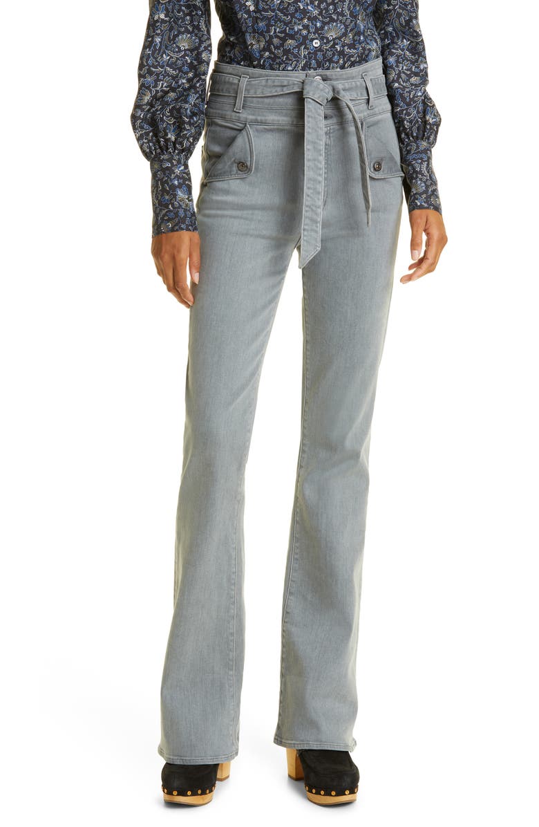 Veronica Beard Giselle Belted High Waist Slim Flare Jeans | Nordstromrack