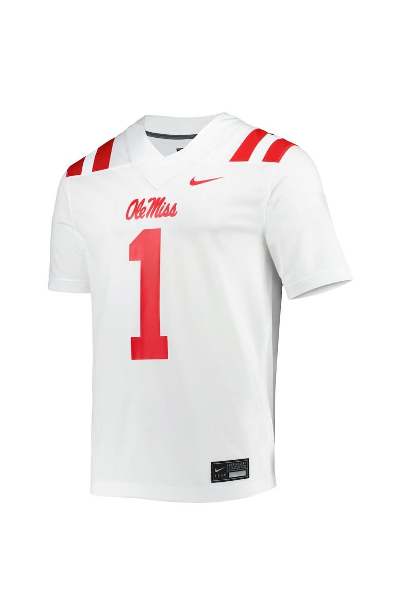 Nike Men's Nike #1 White Ole Miss Rebels Untouchable Football Jersey ...