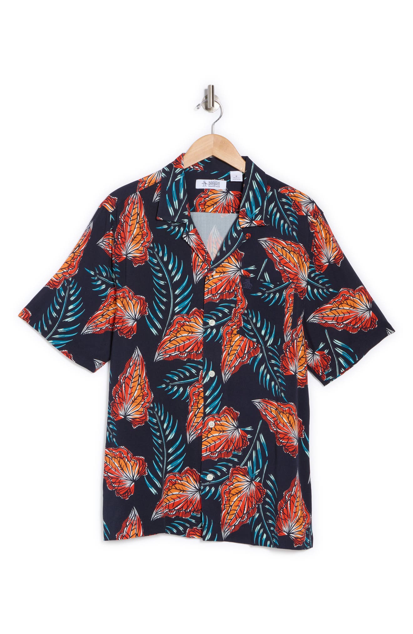 Original Penguin Leaves Slim Fit Camp Shirt | Nordstromrack
