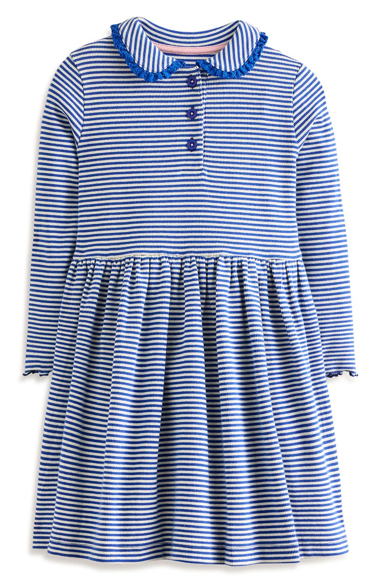 Mini Boden Kids' Stripe Long Sleeve Cotton Rib Dress | Nordstromrack