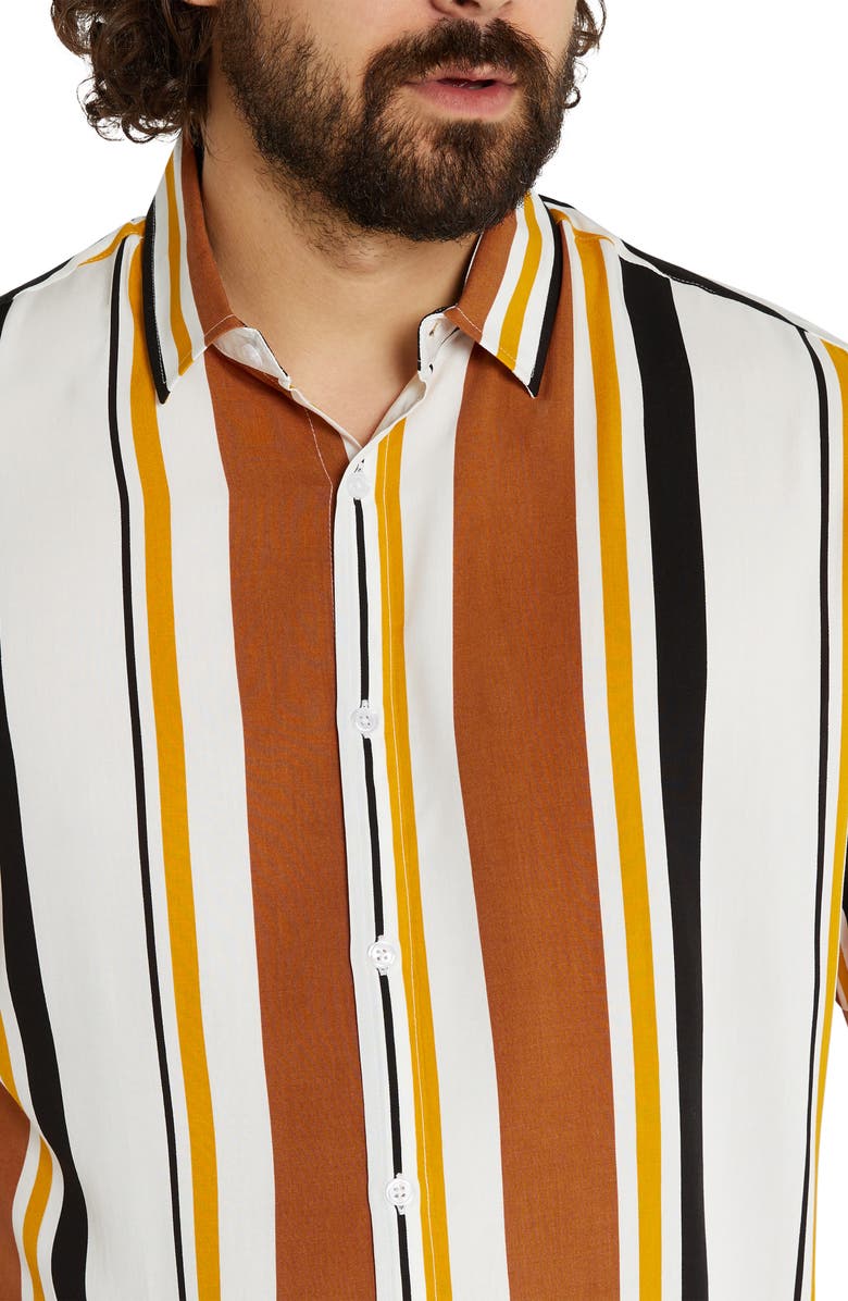 Johnny Bigg Mason Stripe Short Sleeve Button-Up Shirt | Nordstromrack