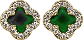 Panacea Green Crystal Clover Stud Earrings | Nordstromrack