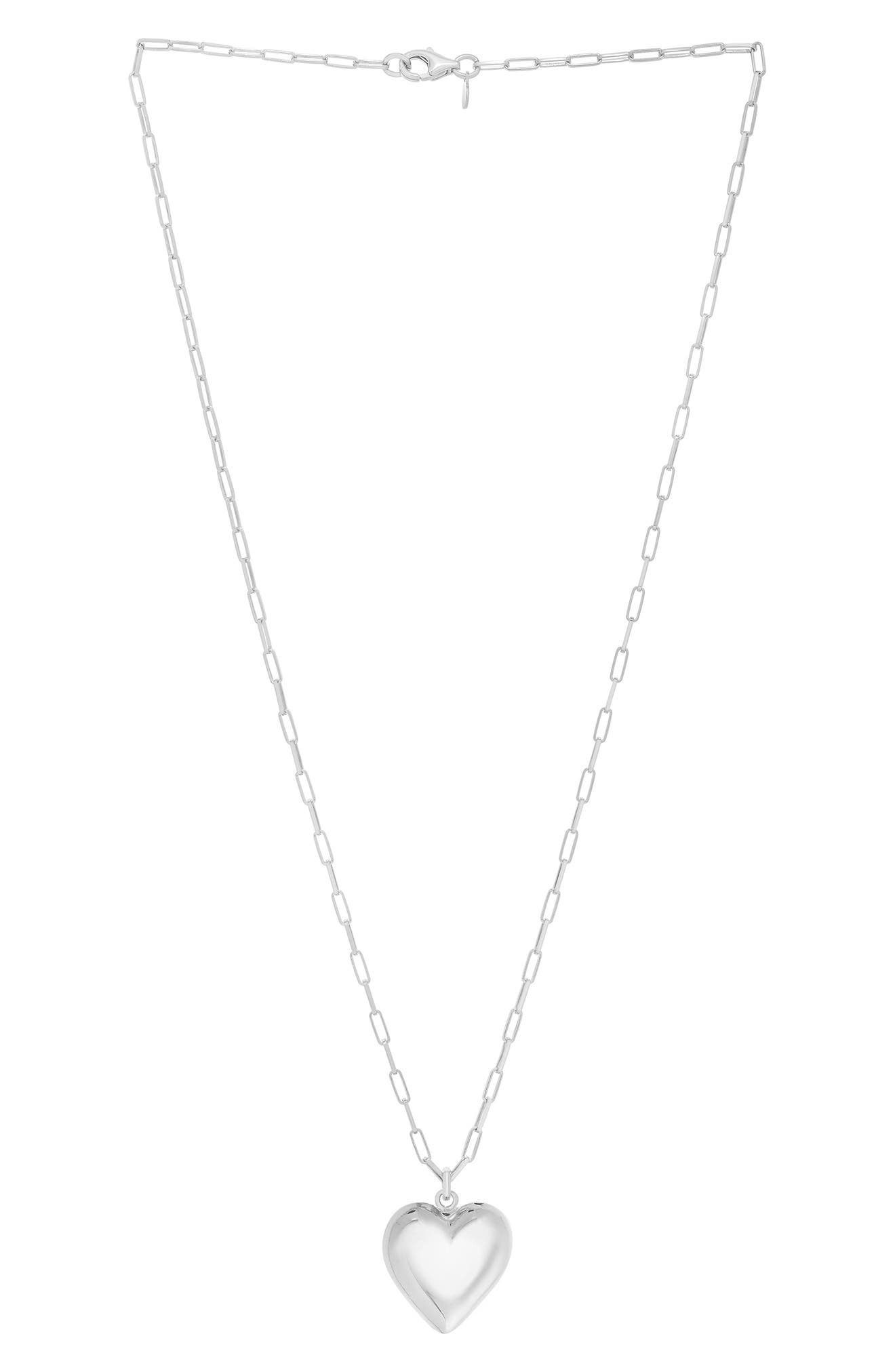 KARAT RUSH Paper Clip Chain Heart Pendant Necklace | Nordstromrack