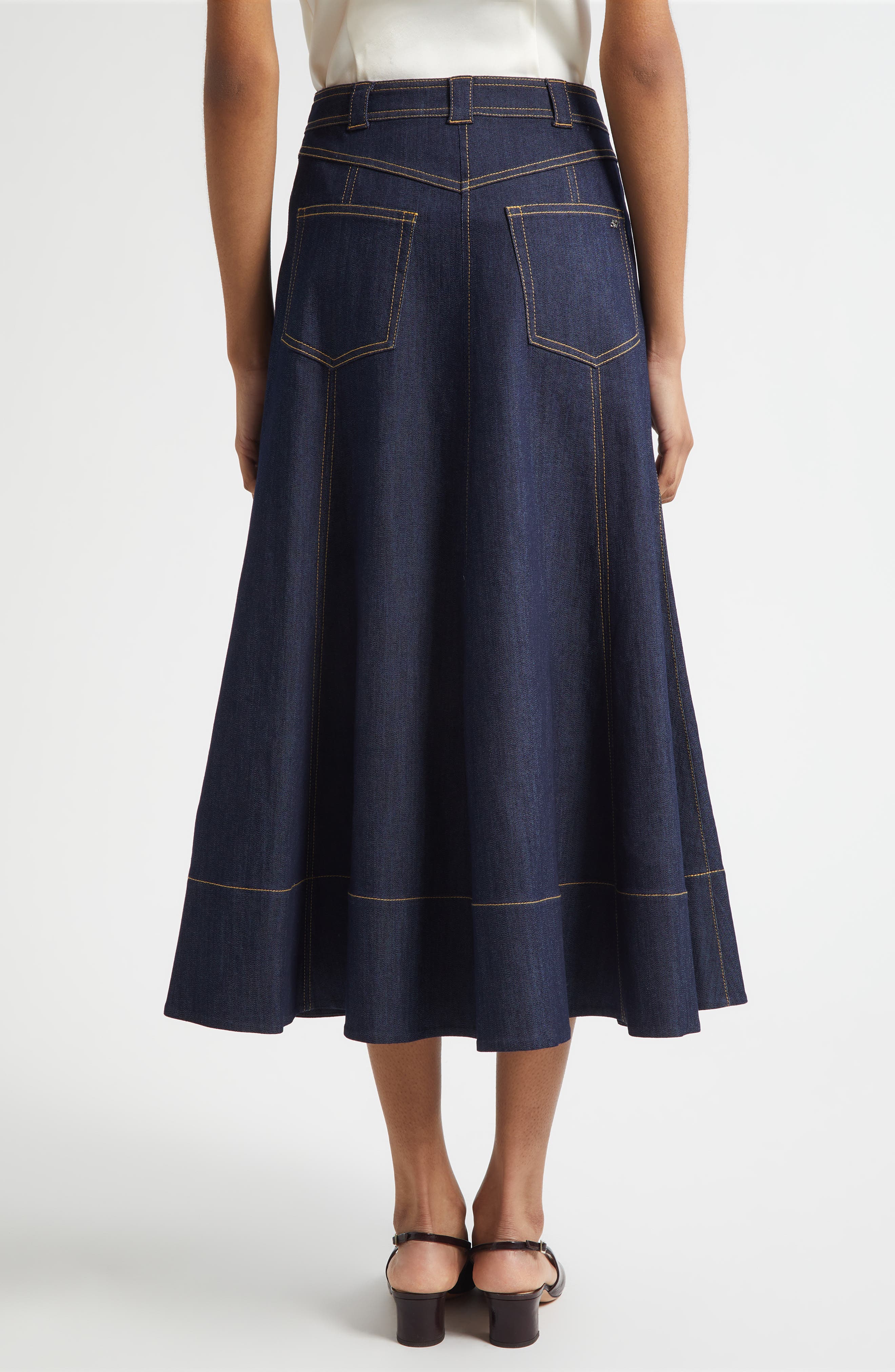 Cinq à Sept Benjiy Denim Midi Skirt | Nordstrom