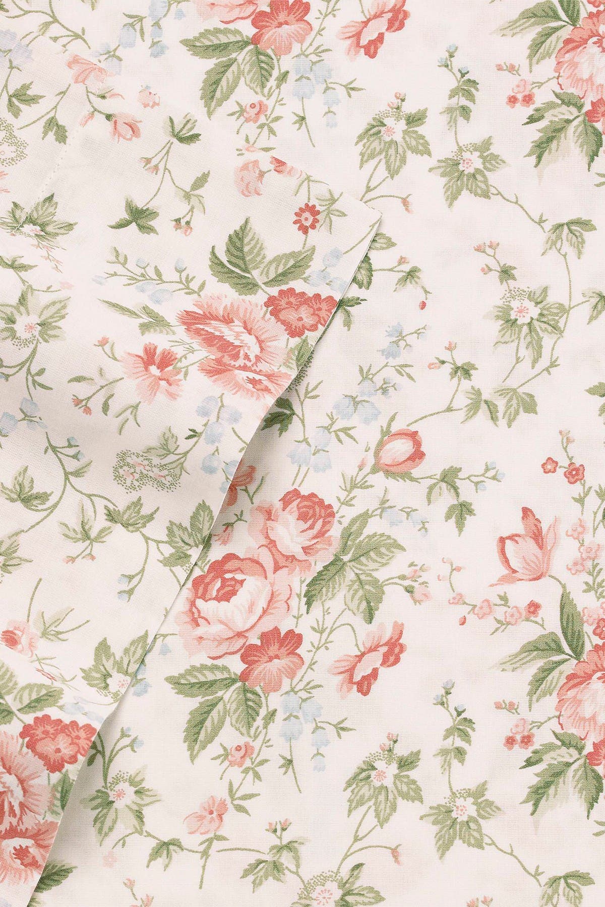 Laura Ashley Lilian Pastel Red Cotton Sateen Queen Sheet Set ...