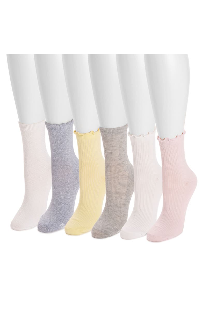 MUK LUKS Whisper Soft Crew Socks 6 Pair Pack | Nordstrom