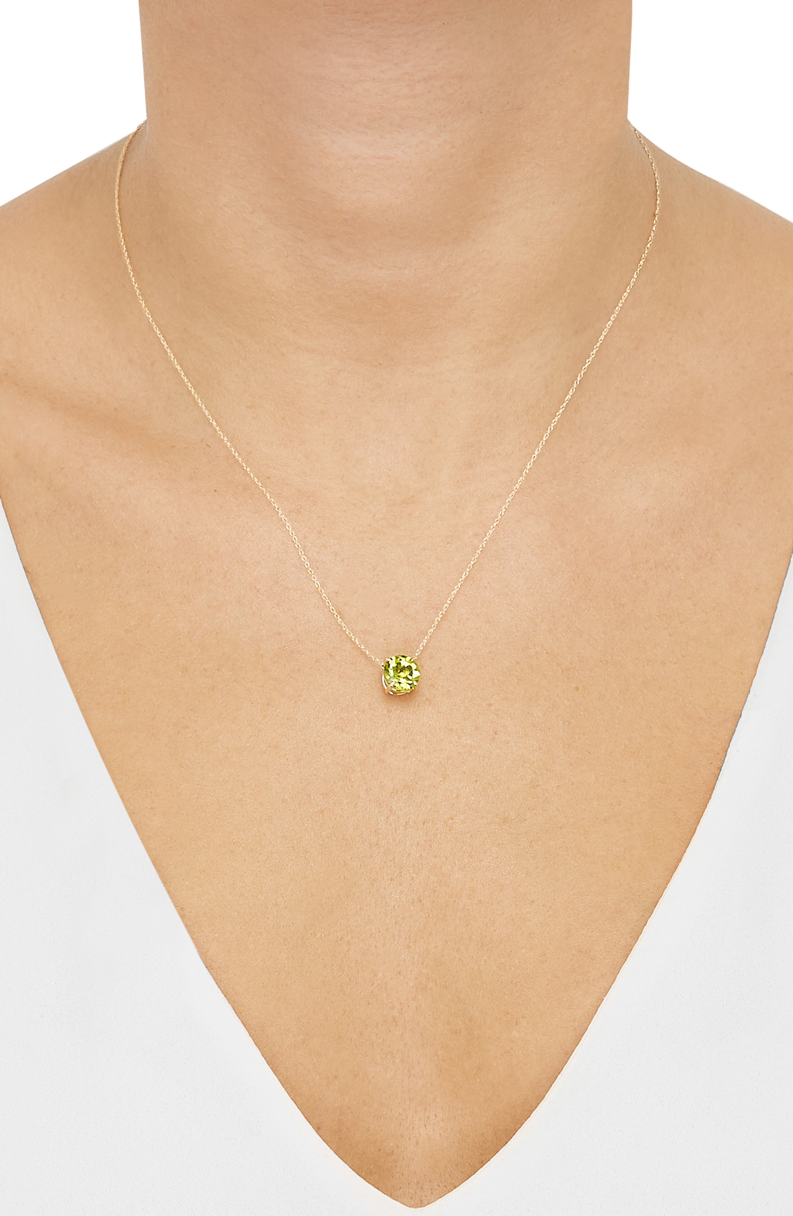 Frankie & Zoe 10K Yellow Gold Round Peridot Pendant Necklace ...