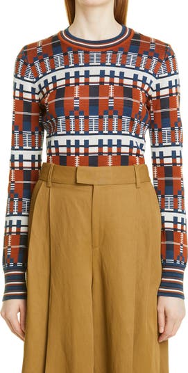 PARTOW Kai Jacquard Silk & Wool Sweater | Nordstrom