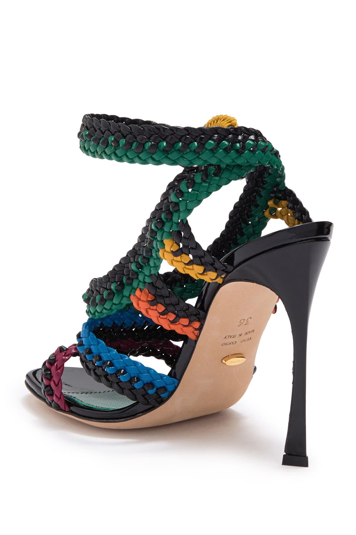Sergio Rossi Rainbow Braided Stiletto Sandal | Nordstromrack