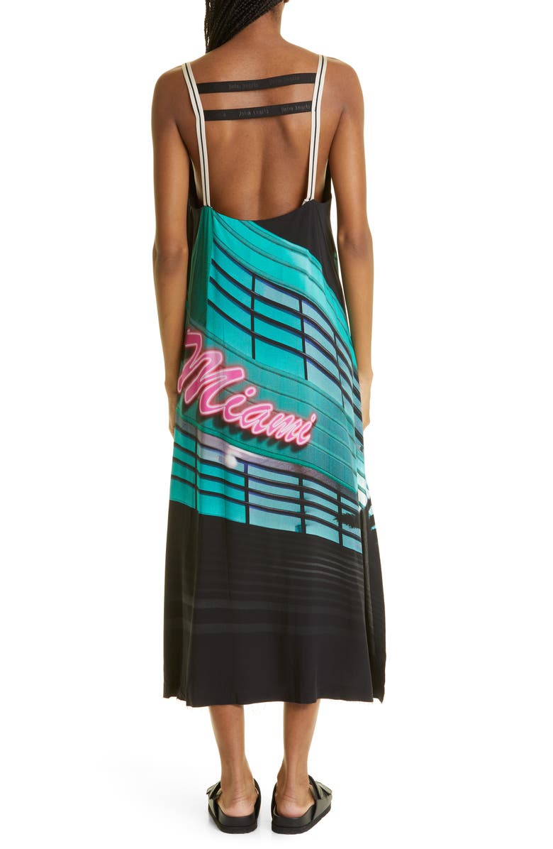 Palm Angels Miami Track Straps Satin Midi Slipdress | Nordstromrack