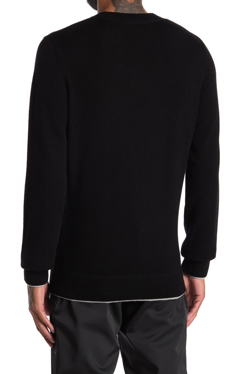 KIER & J KIER AND J Double Layer Contrast Wool & Cashmere Pullover ...