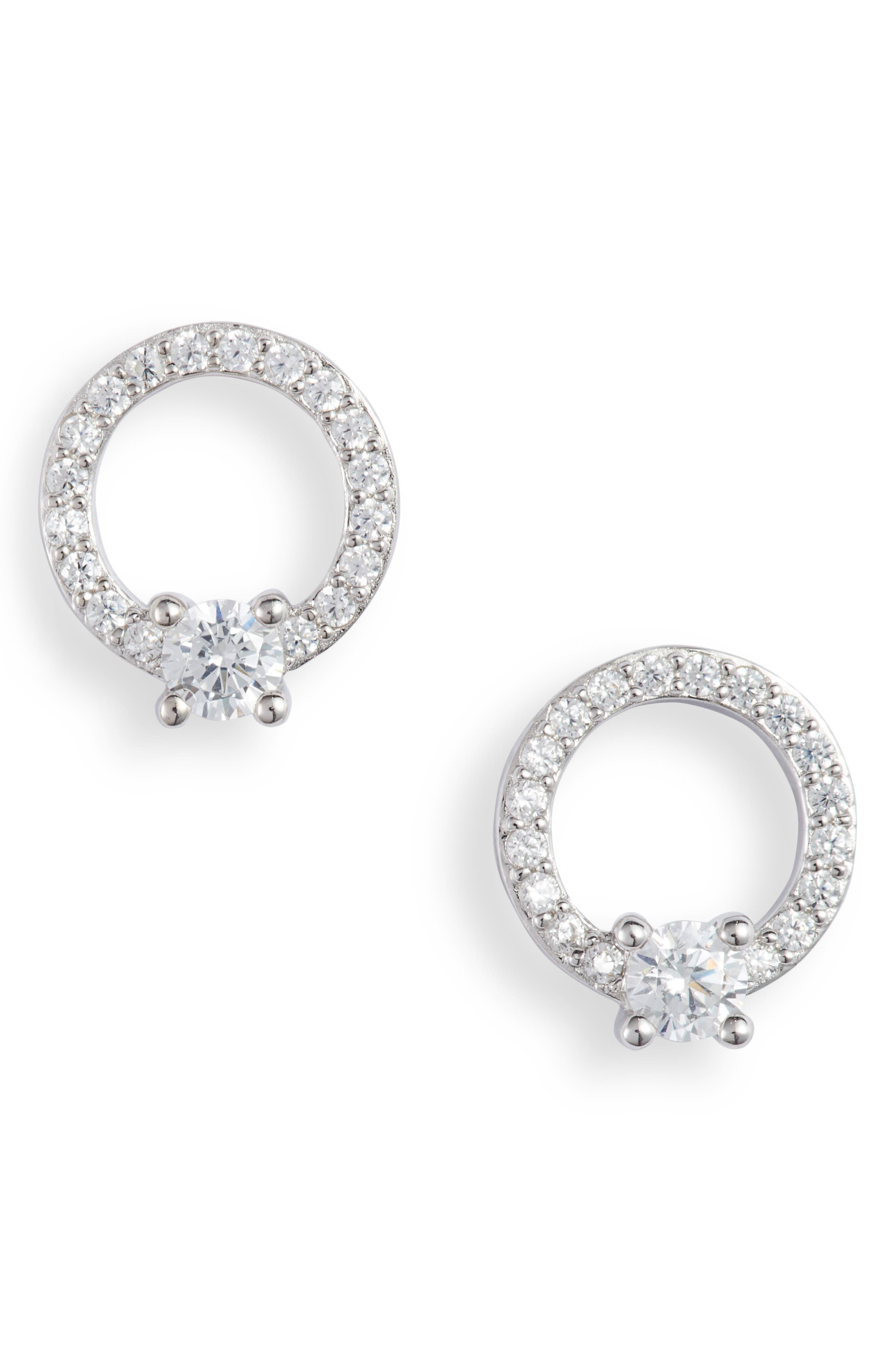 Nordstrom Pavé Open Circle Cubic Zirconia Stud Earrings | Nordstromrack