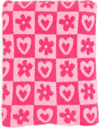 ENVOGUE Heart & Flower Checkerboard Throw Blanket | Nordstromrack