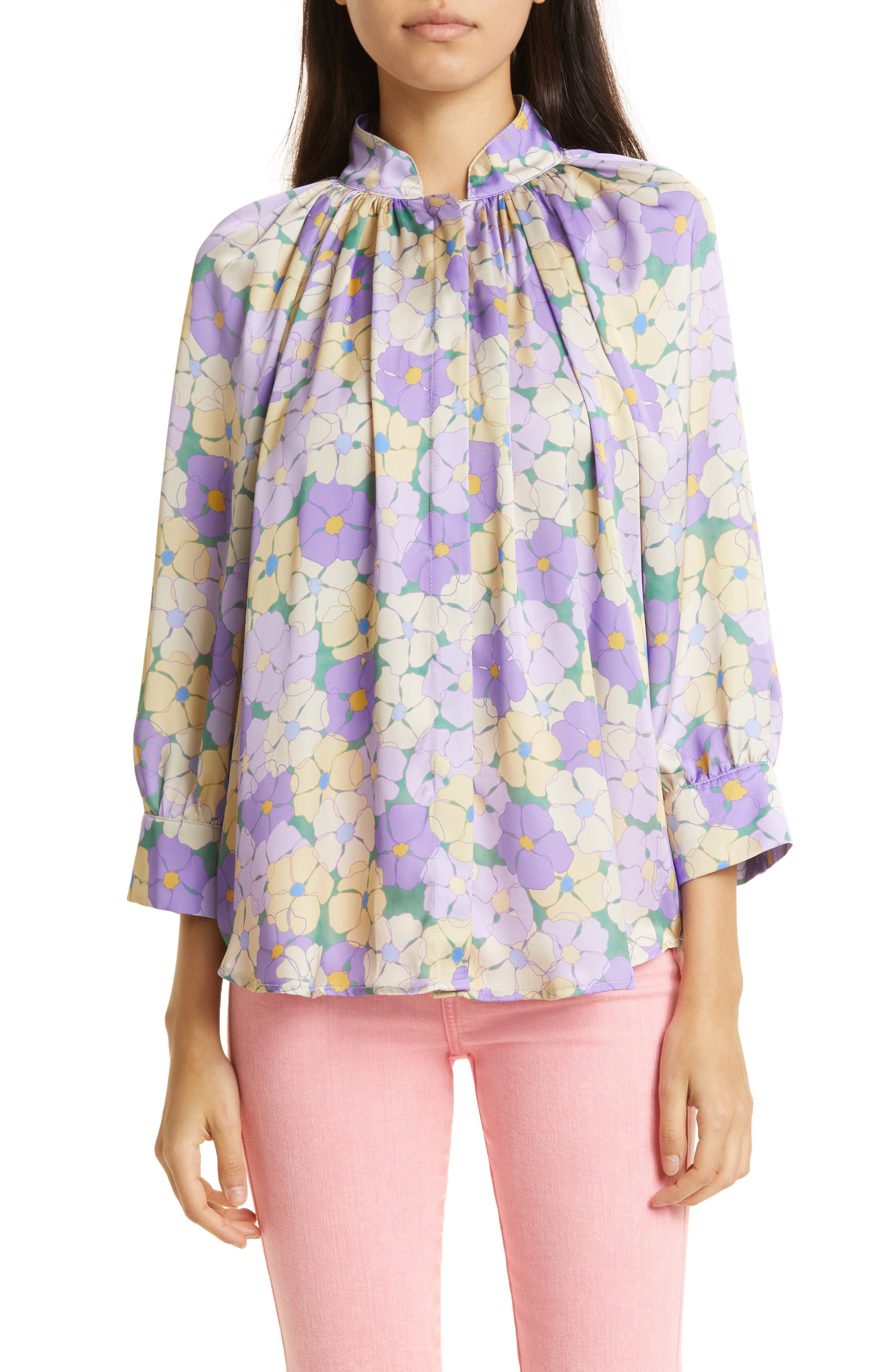 Smythe Floral Gathered Blouse | Nordstromrack