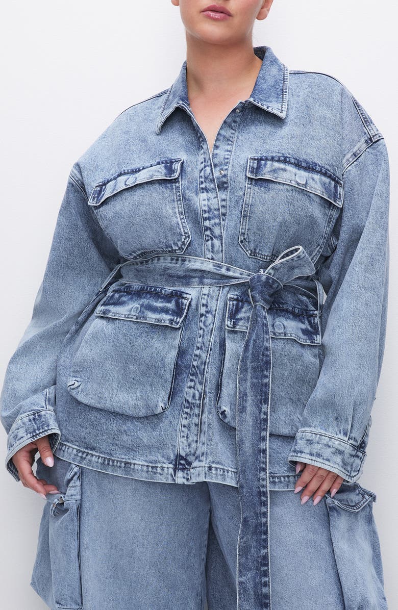 Good American Uniform Denim Cargo Jacket | Nordstromrack