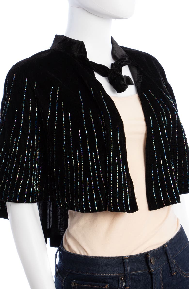 SAACHI Beaded Velvet Capelet | Nordstromrack