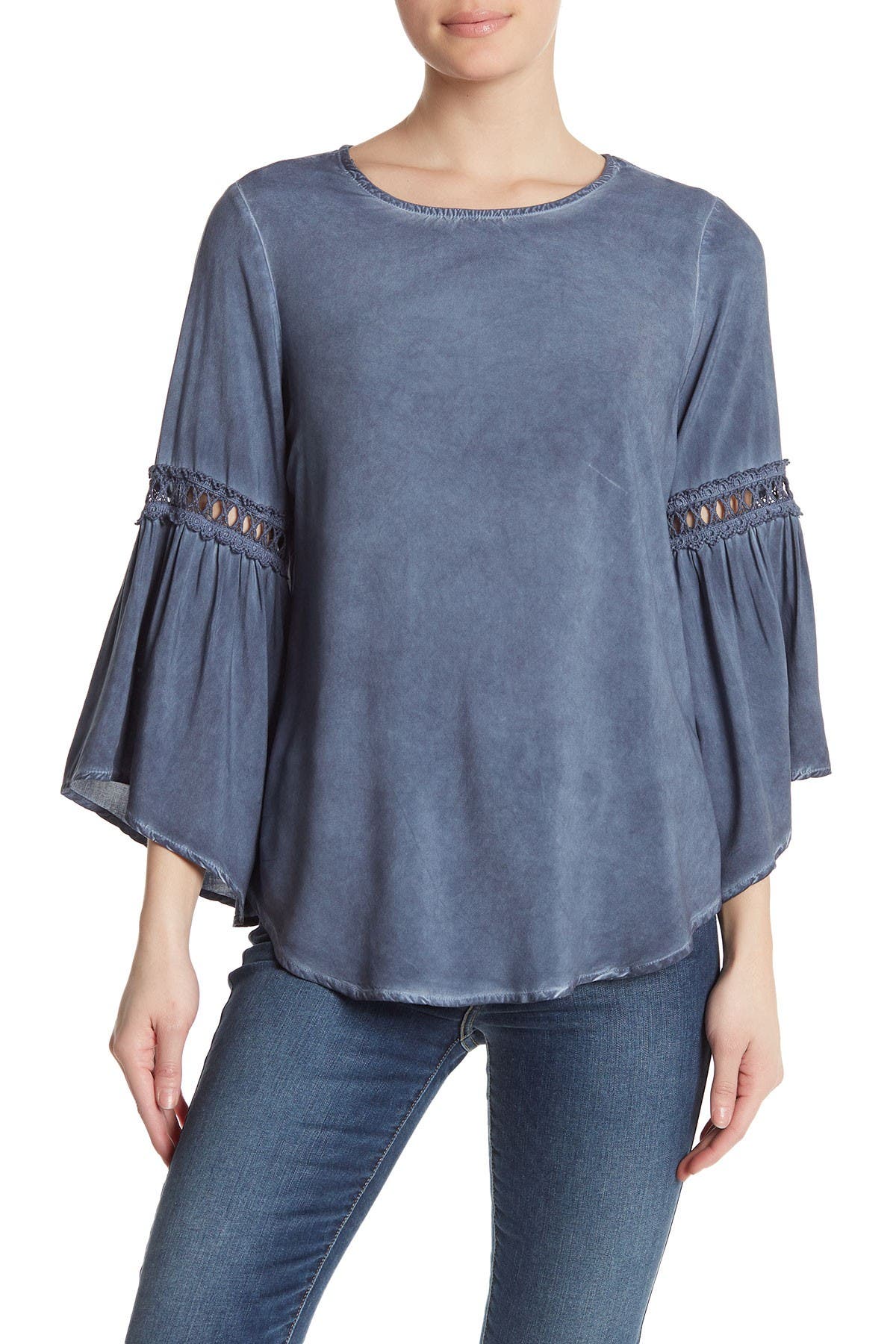 Washed Bell Sleeve Woven Top (Women) | Nordstromrack