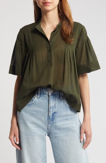FRAME Pintuck Front Button Top | Nordstromrack