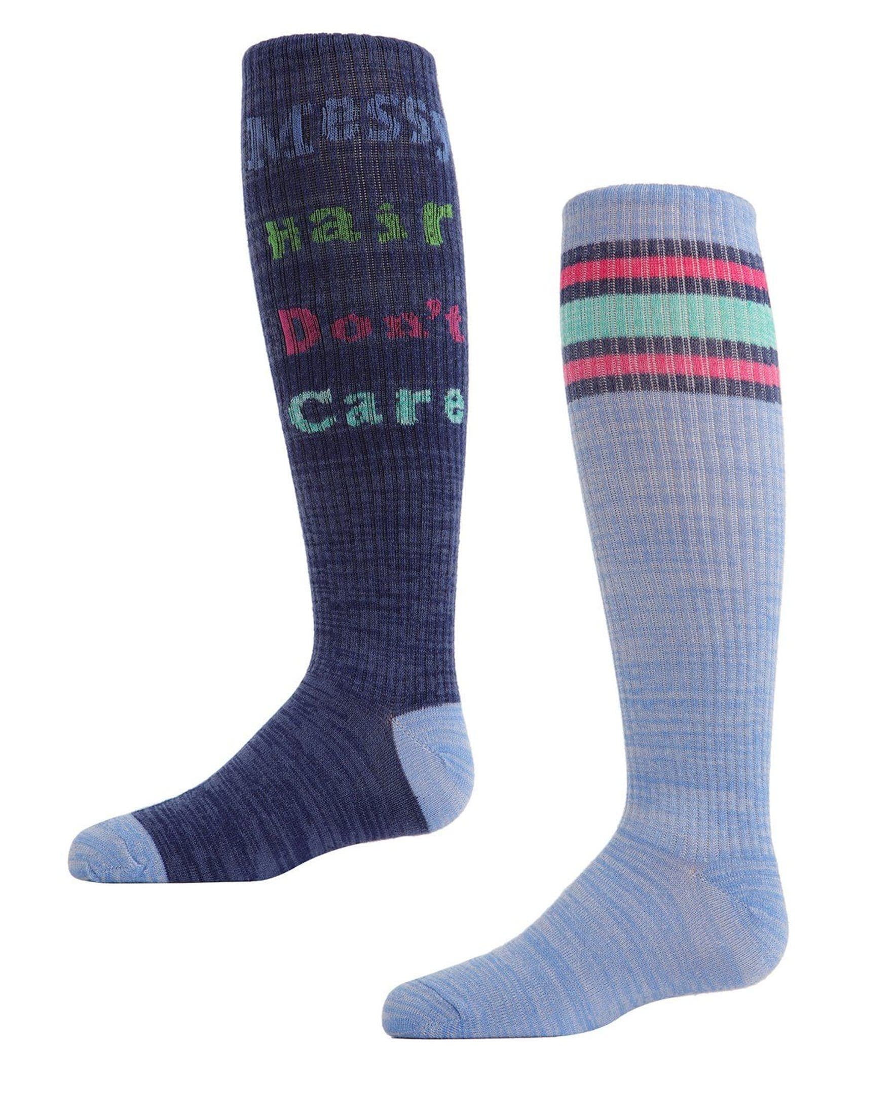 MeMoi Messy Hair Don't Care Knee High Socks 2-Pack | Nordstrom