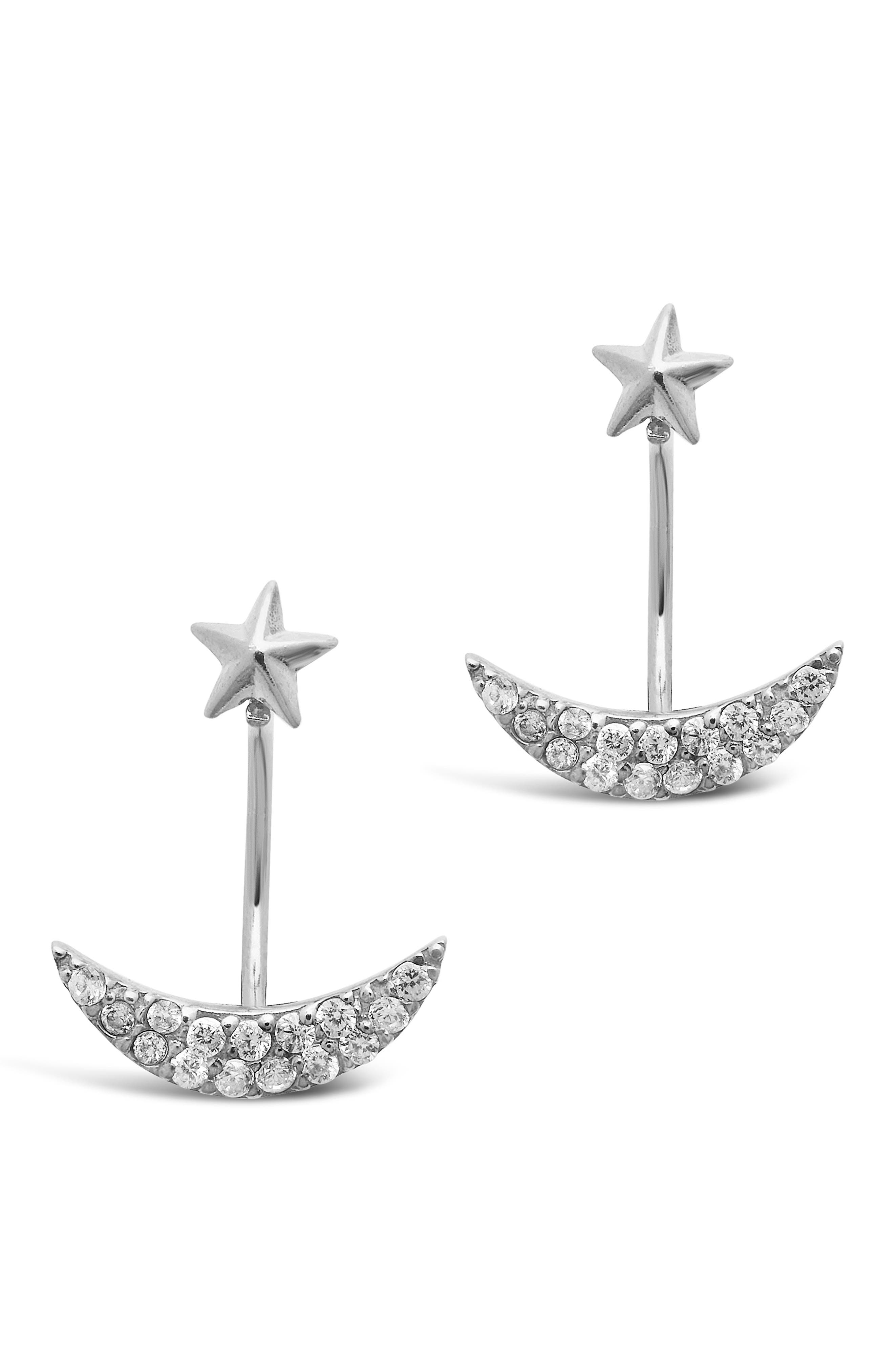 Sterling Forever Star & Crescent Moon Jacket Earrings | Nordstromrack