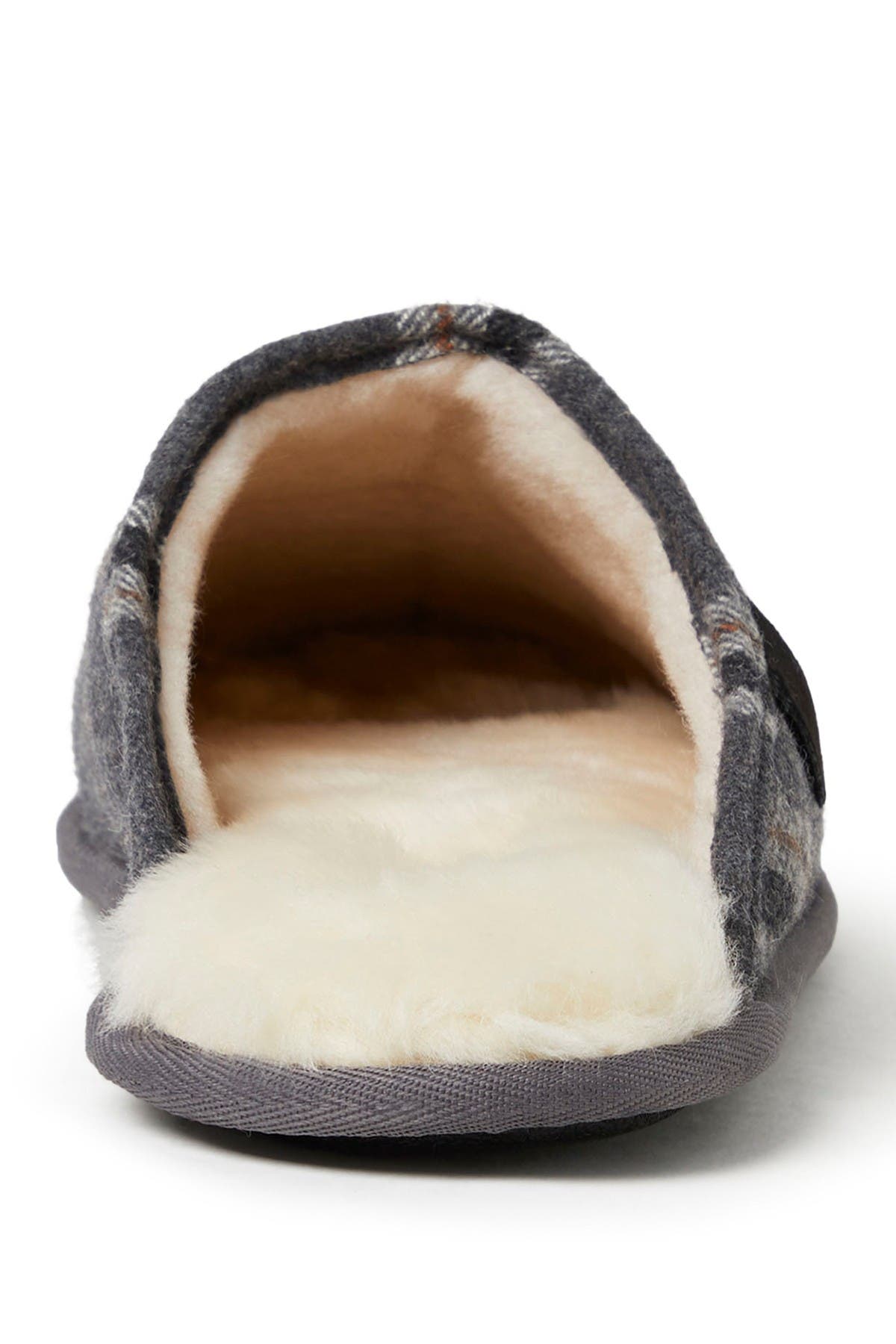 DEARFOAMS Microwool Genuine Shearling Cuff Plaid Slipper | Nordstromrack